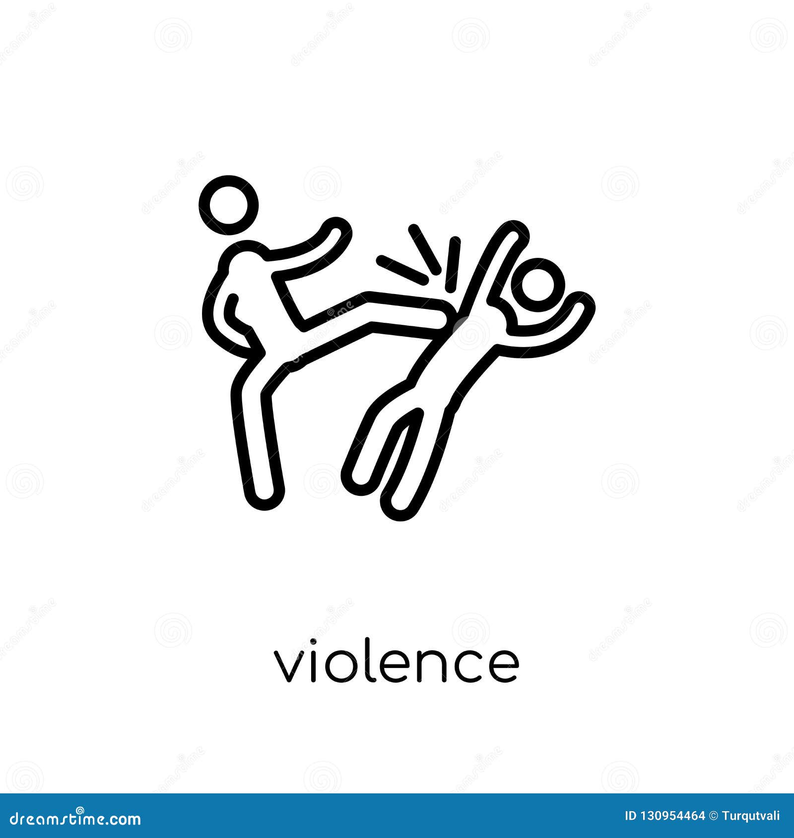 Violence Icon. Trendy Modern Flat Linear Vector Violence Icon on Stock ...