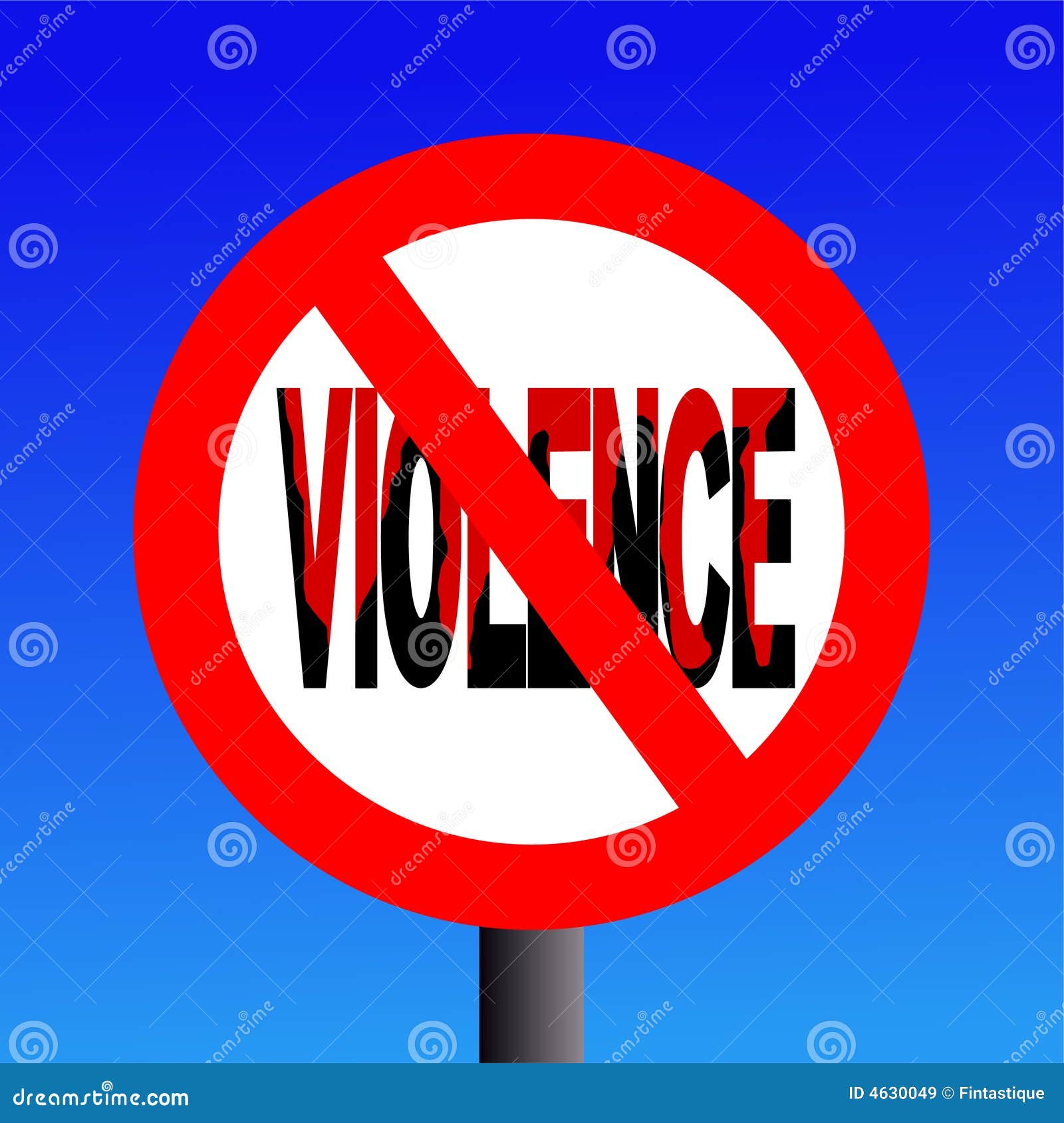 Violence prohibited sign stock vector. Illustration of forbidden - 4630049