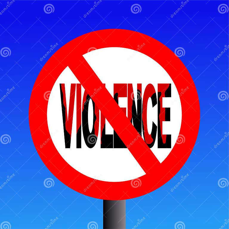 Violence prohibited sign stock vector. Illustration of forbidden - 4630049