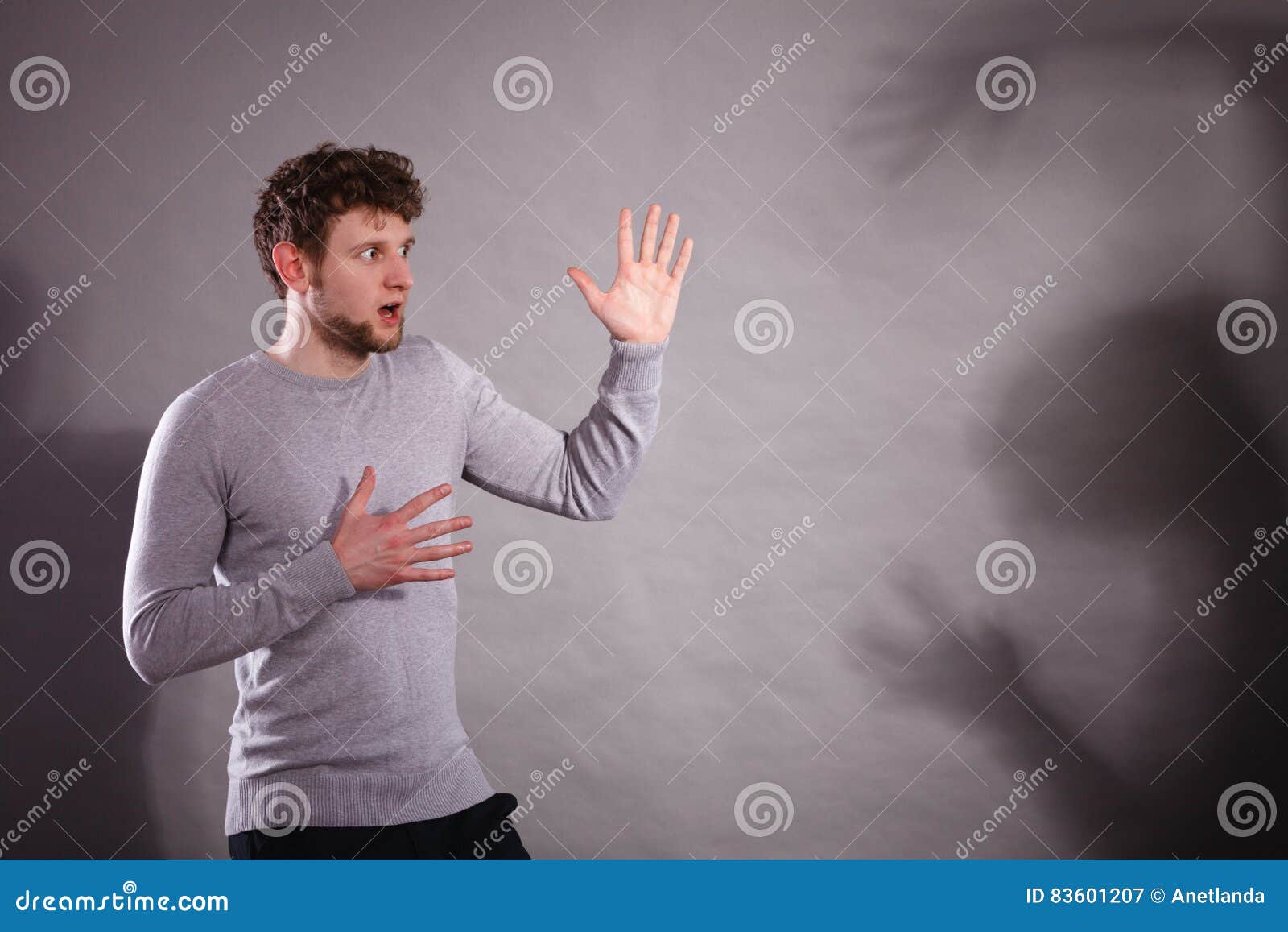 Violence. Scared Terrified Man. Stock Image - Image of fear, victim ...