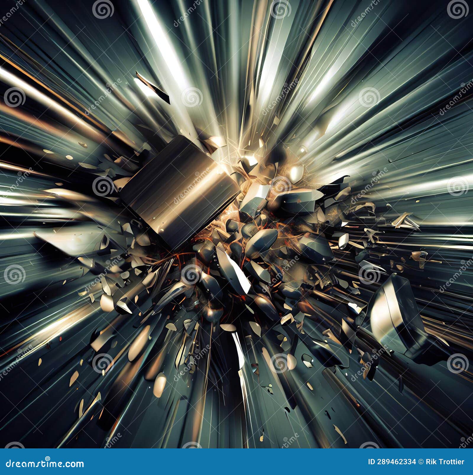 Violent impact metal stock illustration. Illustration of creation ...