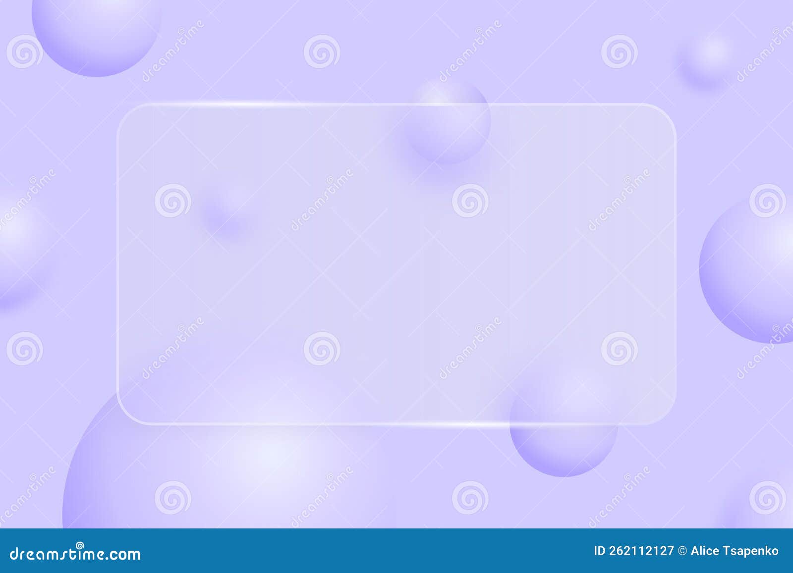 Violet Abstract Background of 3d Bubbles with Glassmorphism Rectangular ...