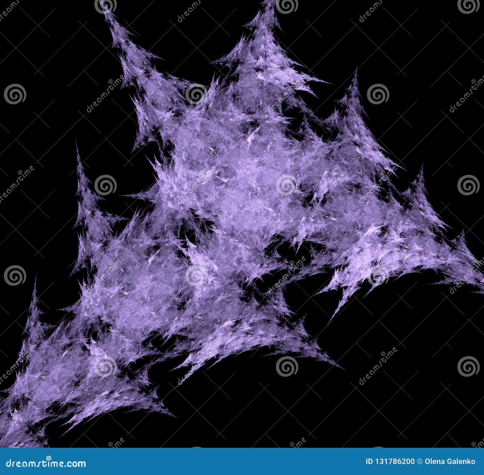 Violet Abstract Fractal Pattern on Black Background. Fantasy Fractal ...