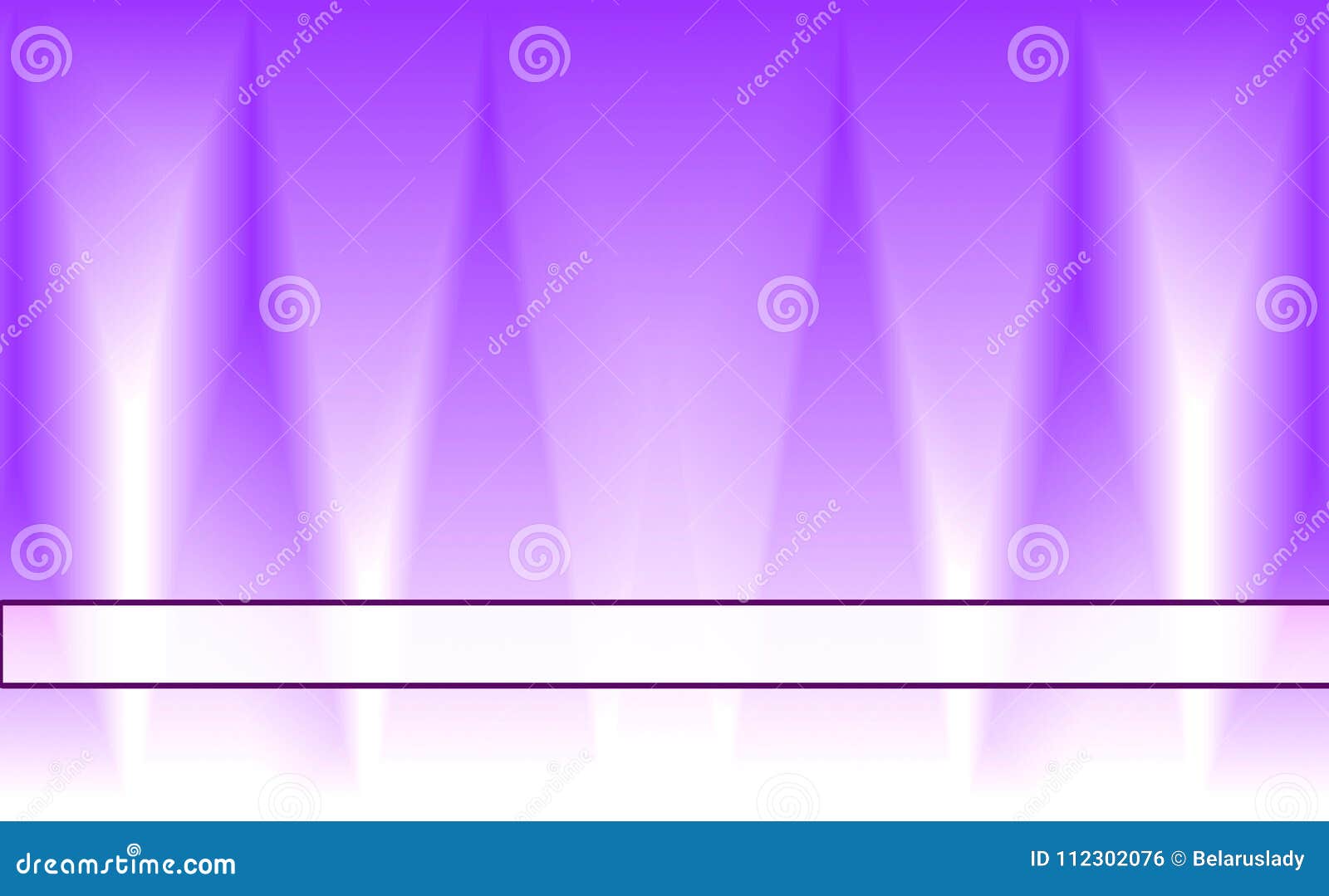 Violet Vertical Rays. Abstraction Background with White Ribbon and Trim ...