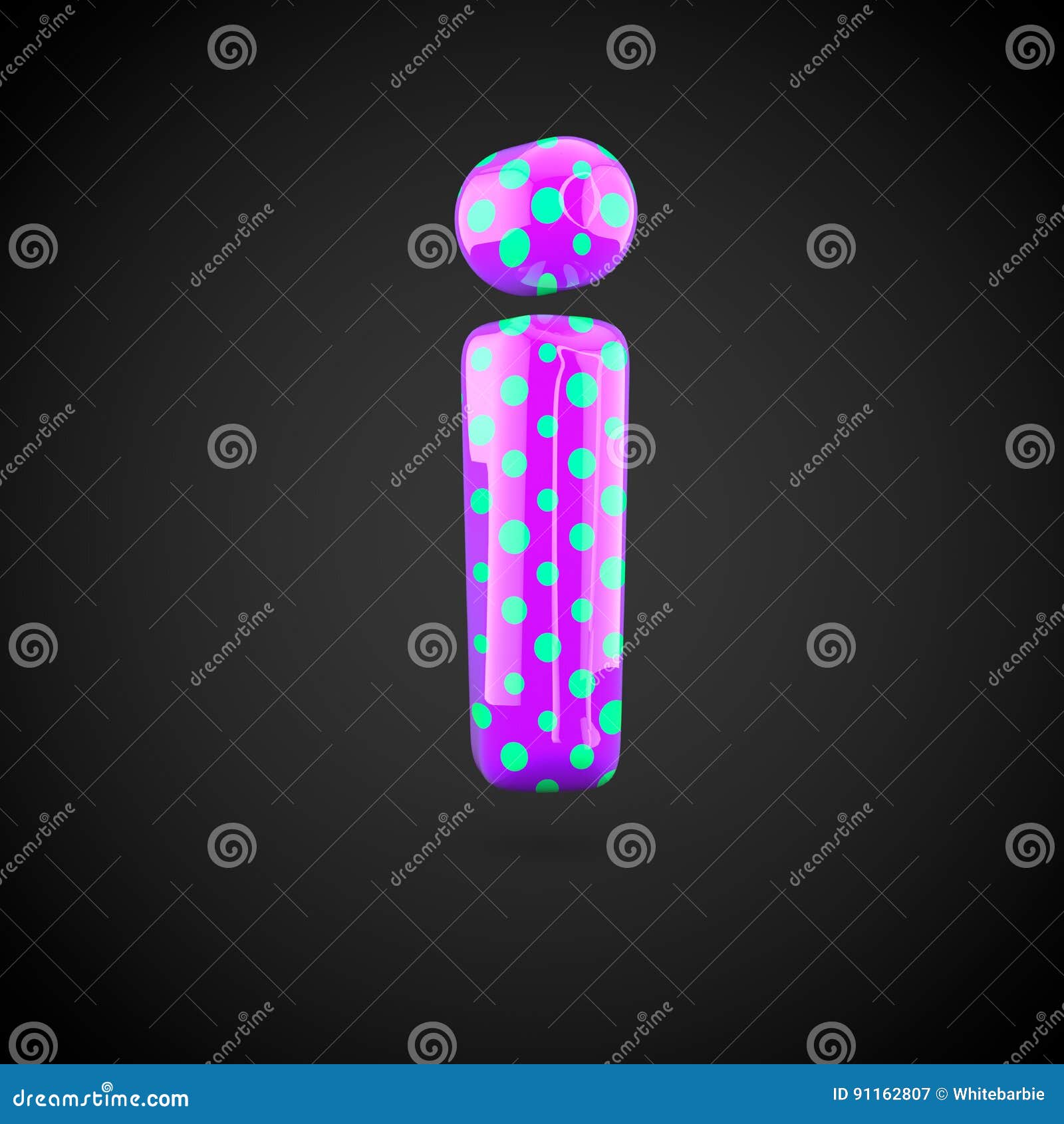 Violet Alphabet Letter I Lowercase with Blue Dots Isolated on White ...