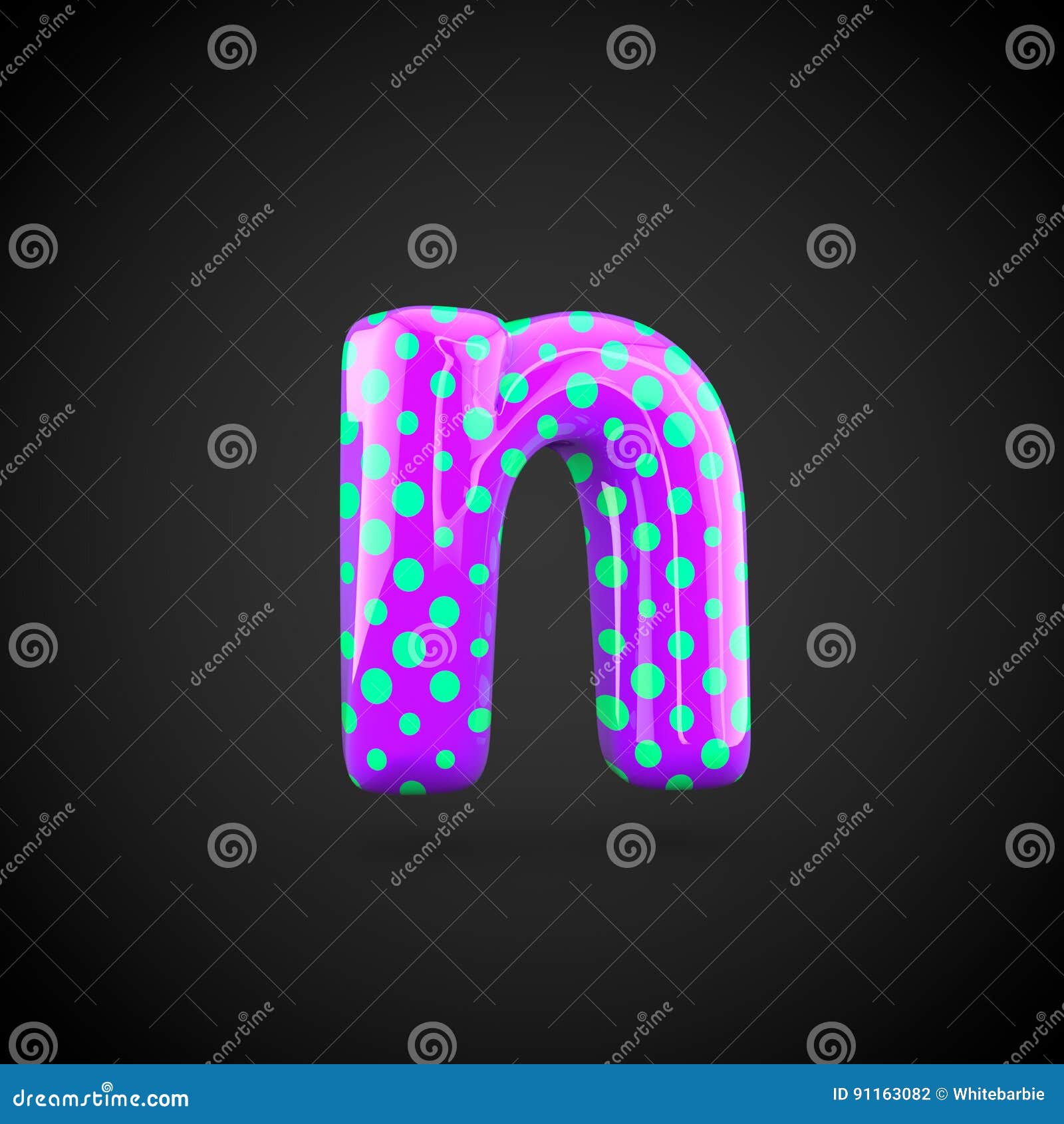 Violet Alphabet Letter N Lowercase with Blue Dots Isolated on White ...