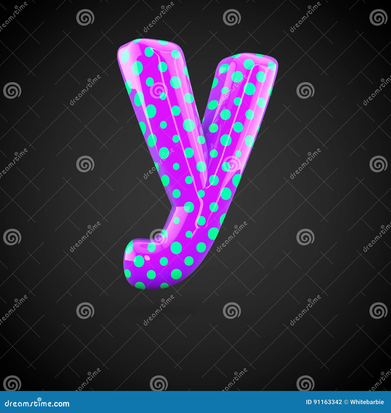 Violet Alphabet Letter Y Lowercase with Blue Dots Isolated on White ...