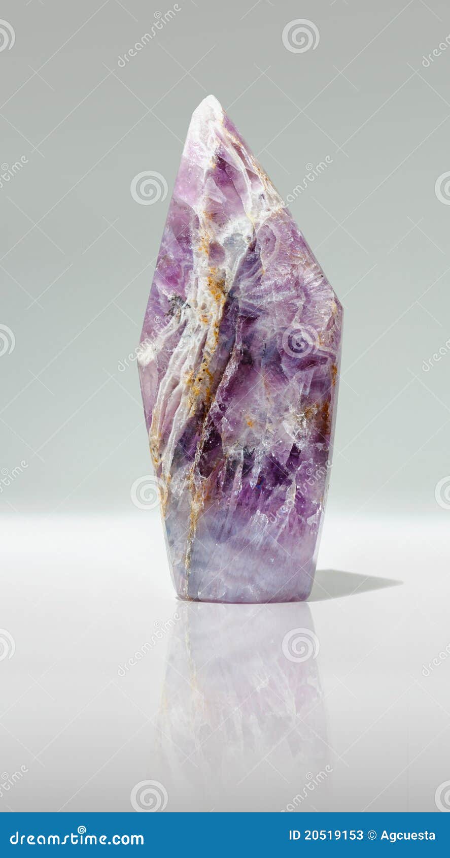 Violet amethyst prism stock image. Image of color, fossil - 20519153