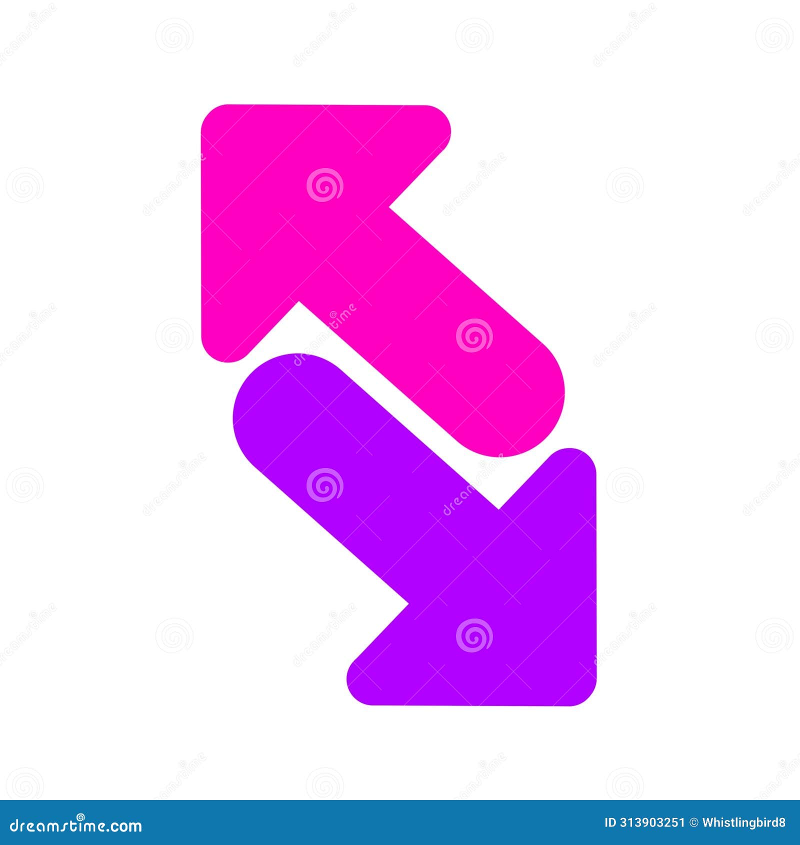 Purple Arrows Bi Directional Up and Down Icon, Cursor Logo. Pointer ...