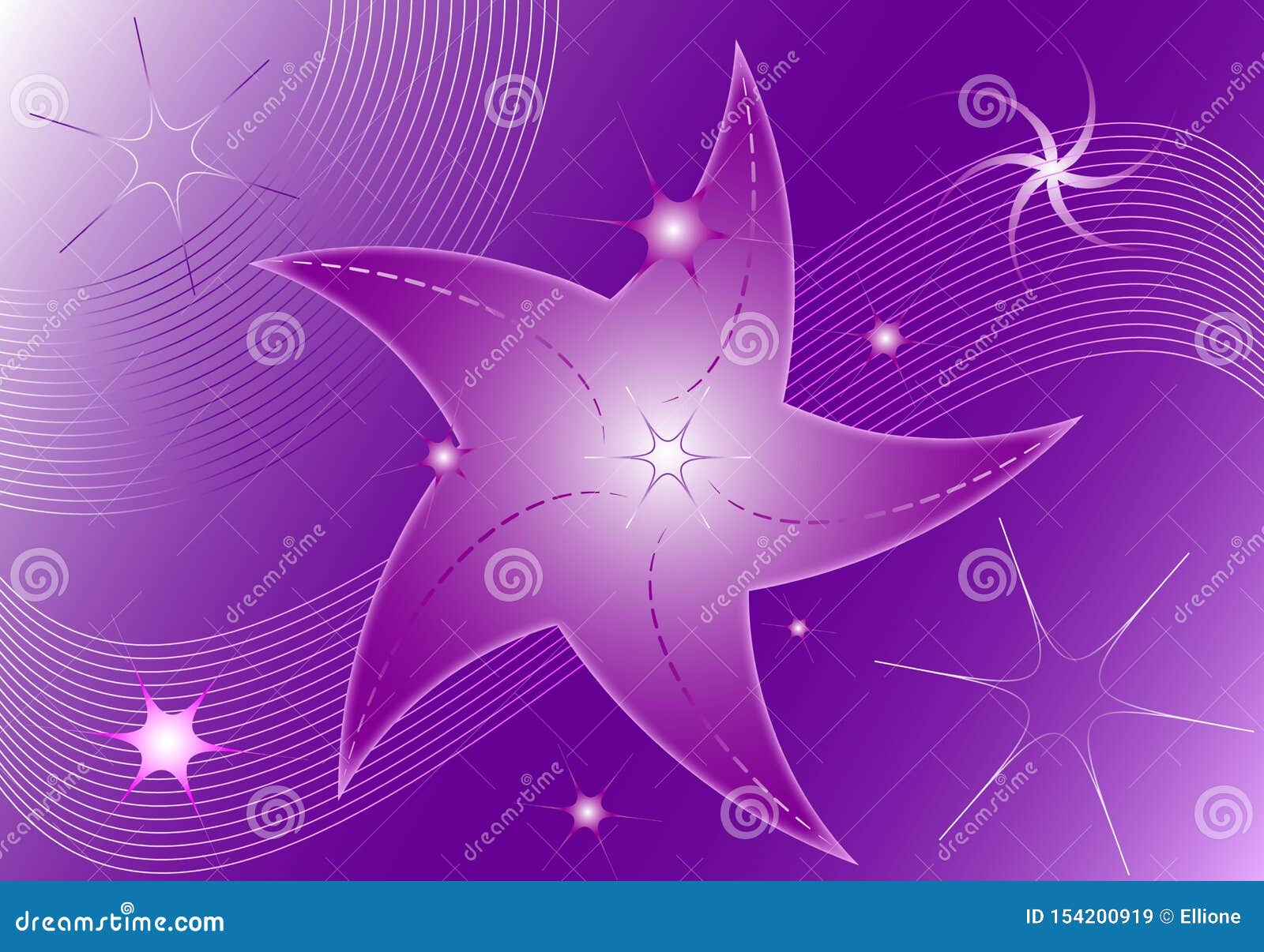 Violet Backgroun with Abstract Stars. Stock Illustration - Illustration ...