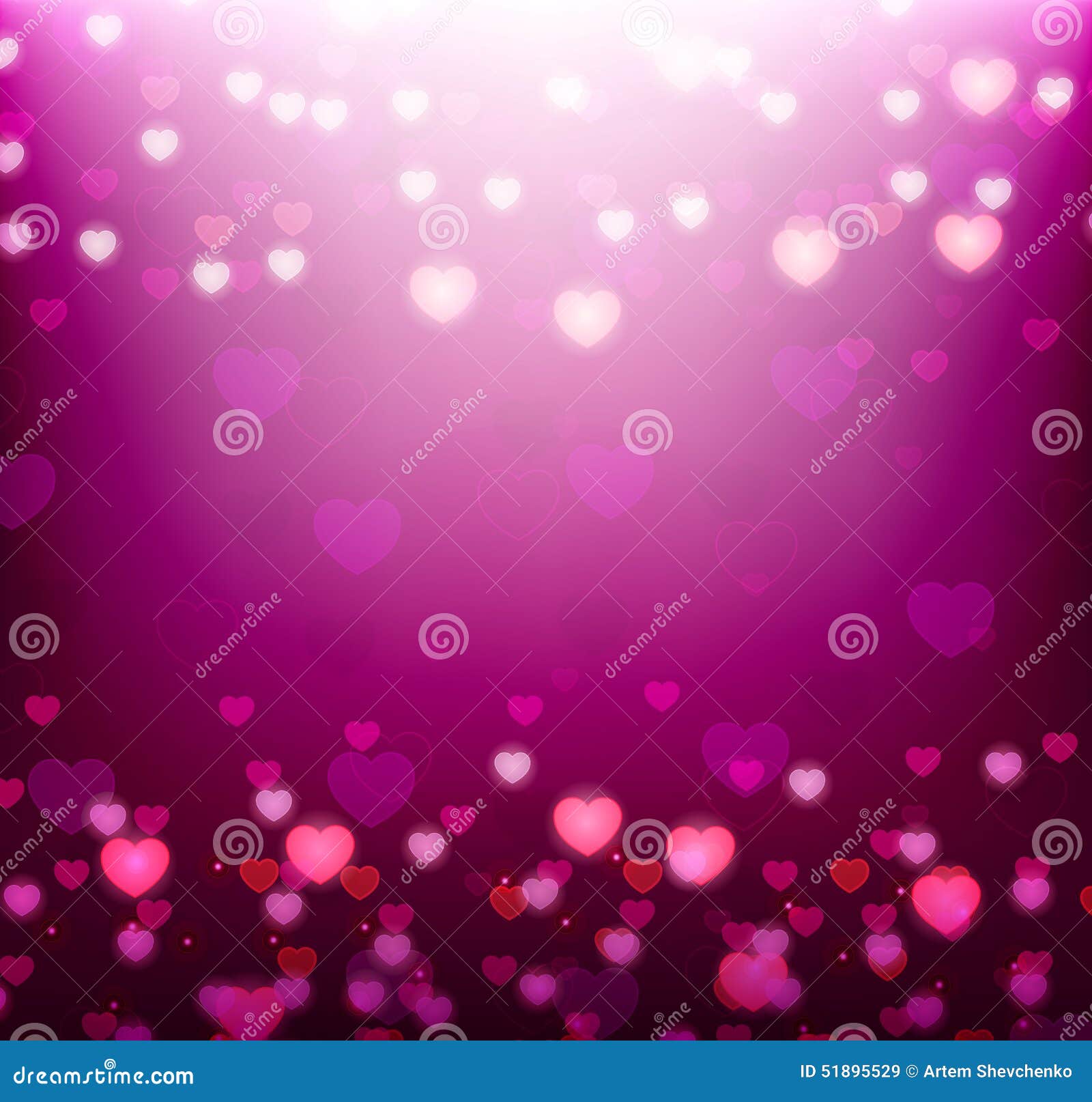 Violet Background with Bright Hearts Stock Vector - Illustration of ...
