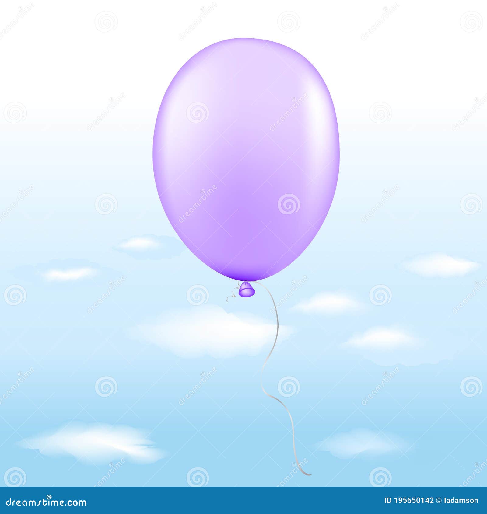 Violet Balloon stock vector. Illustration of design - 195650142