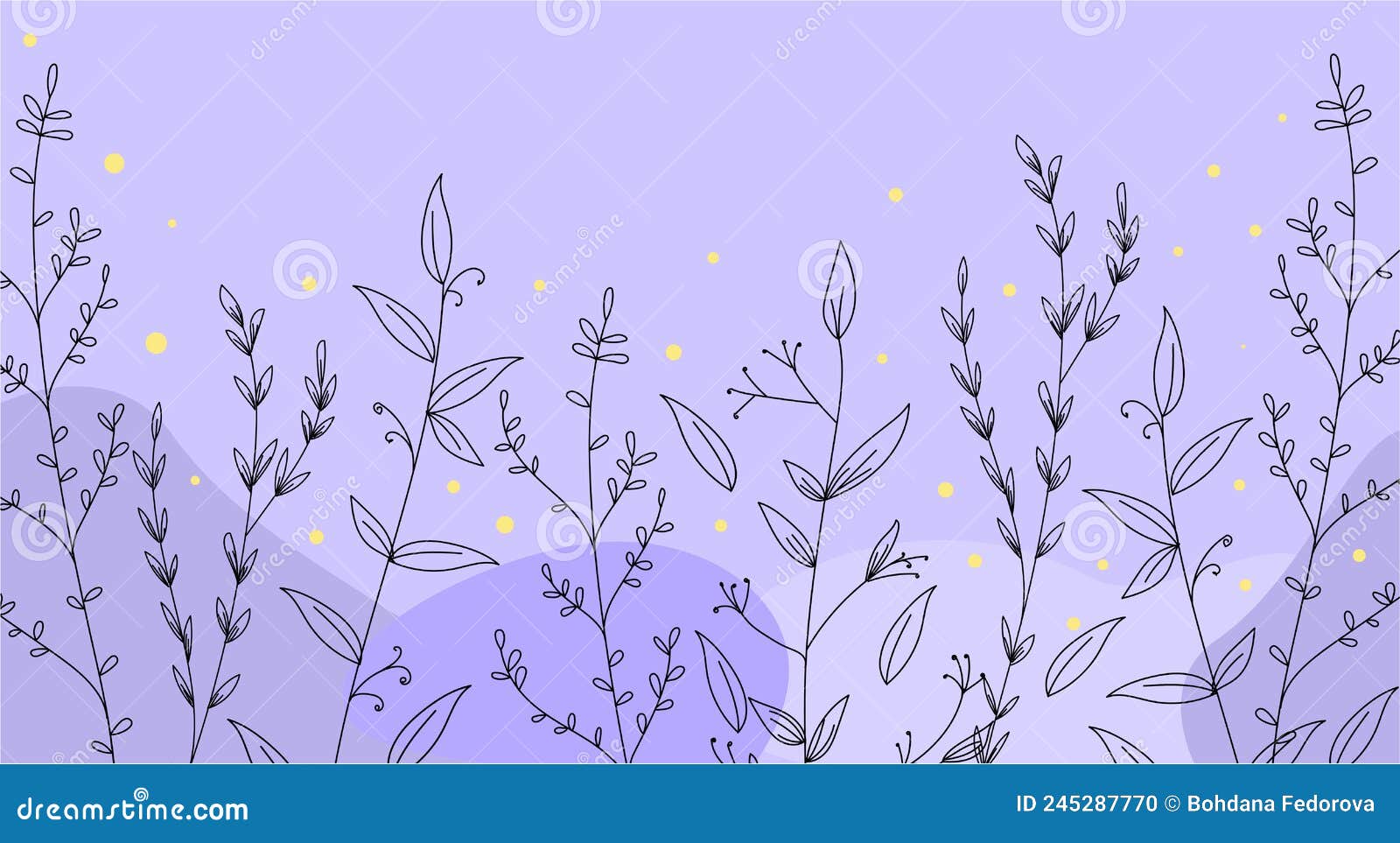 Violet banner with botanic stock vector. Illustration of banner - 245287770