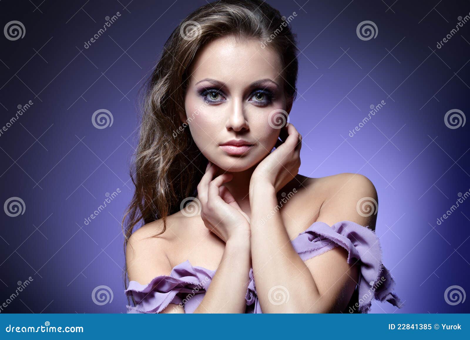 Violet beauty stock image. Image of fashion, model, makeup - 22841385