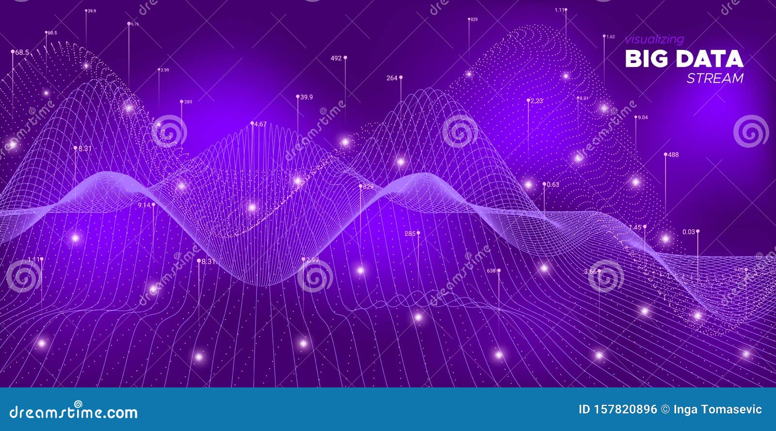 Violet Big Data Analytics. Statistic Background Stock Vector ...