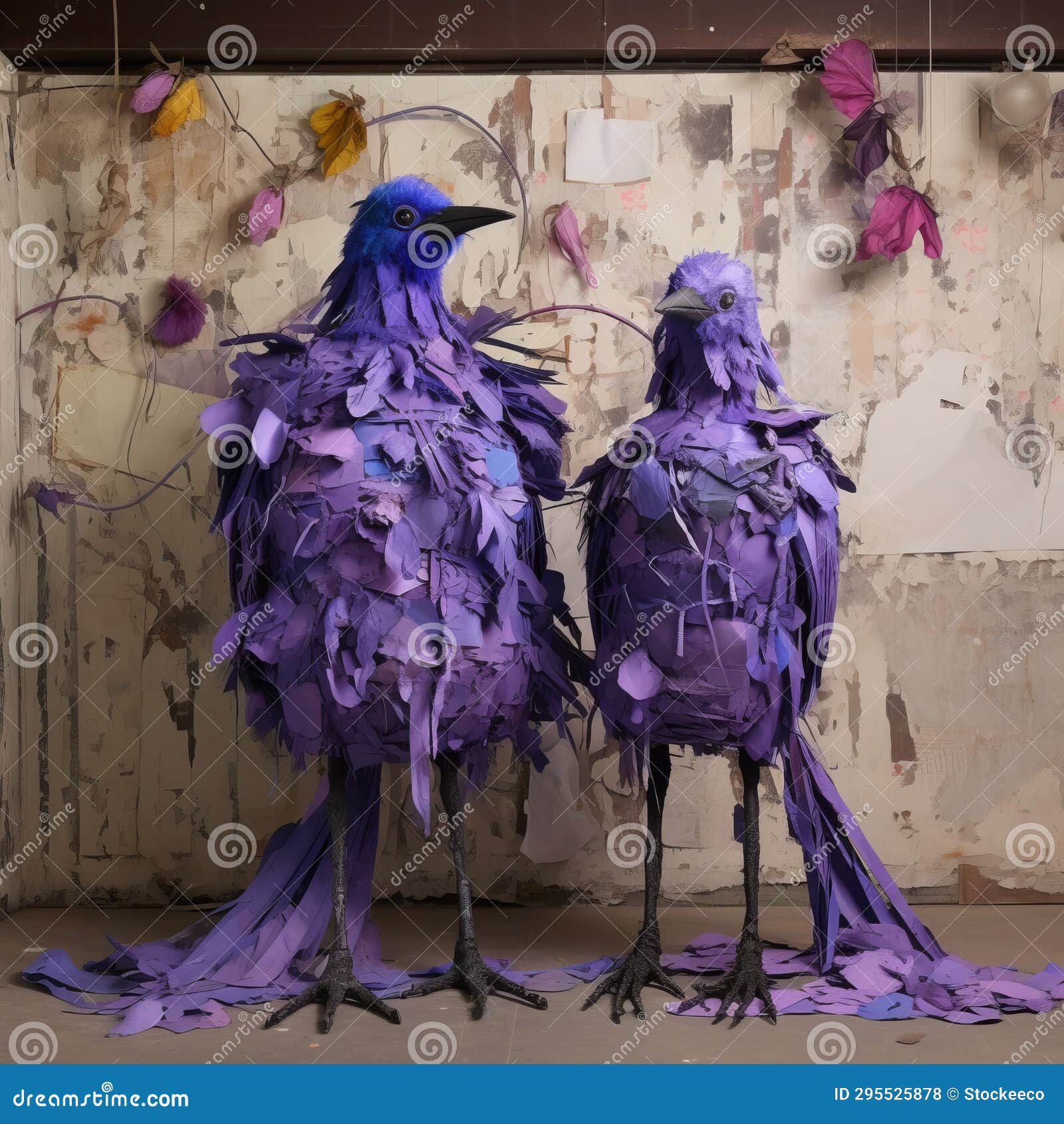 Violet Bird Performance: Sculptural Costumes and Dada Wall Art Stock ...