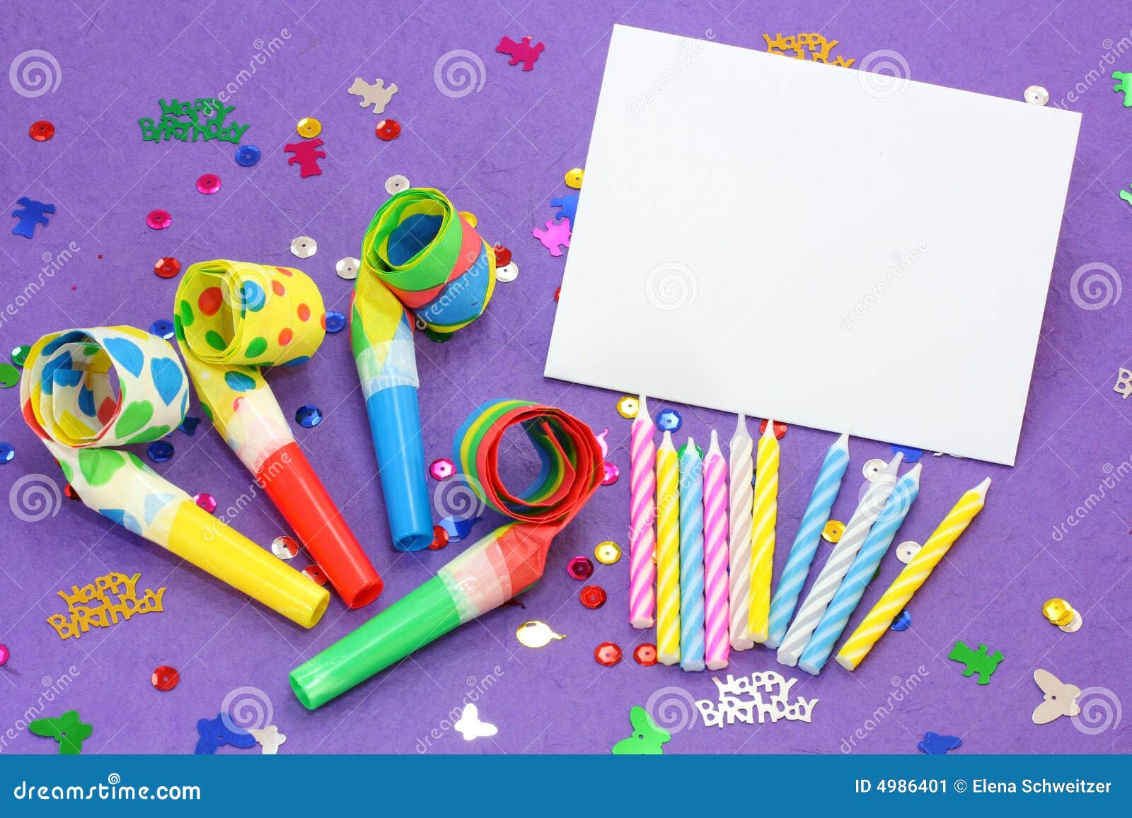 Violet Birthday Cake With Topper Happy Birthday, Paper Hats, Macaroons ...