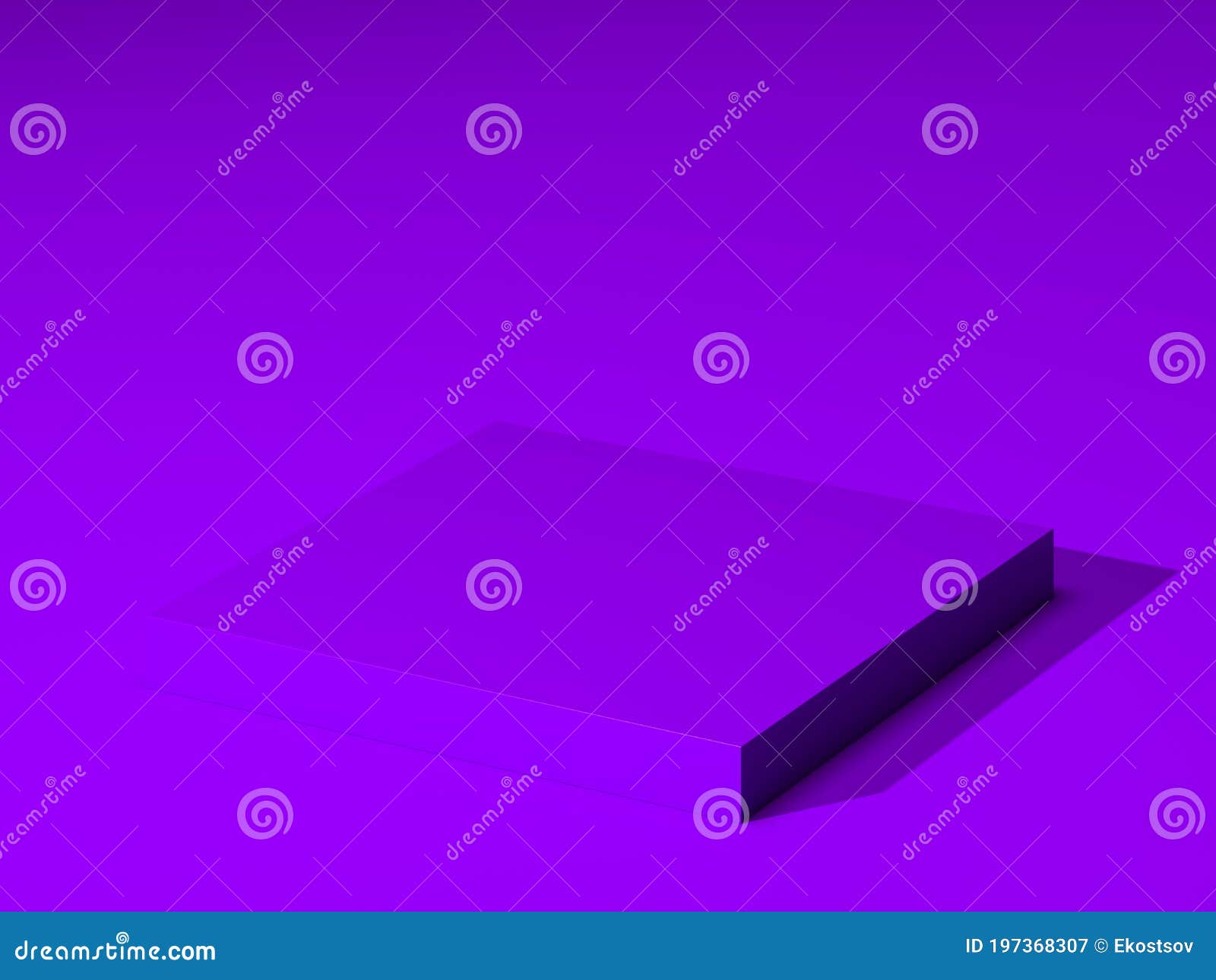 Violet Blank Foursquare Showcase with Empty Space on Violet Background ...