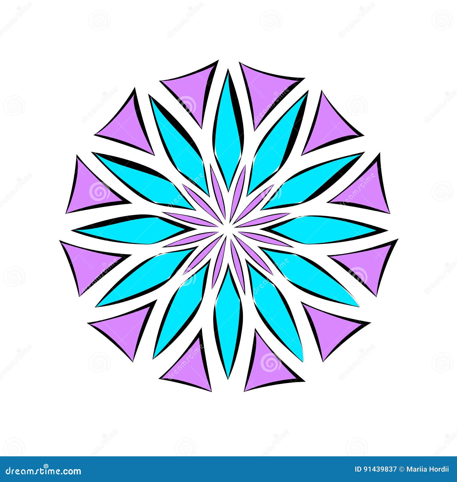 Violet and Blue Flower. Flower Mandala. Stock Vector - Illustration of ...