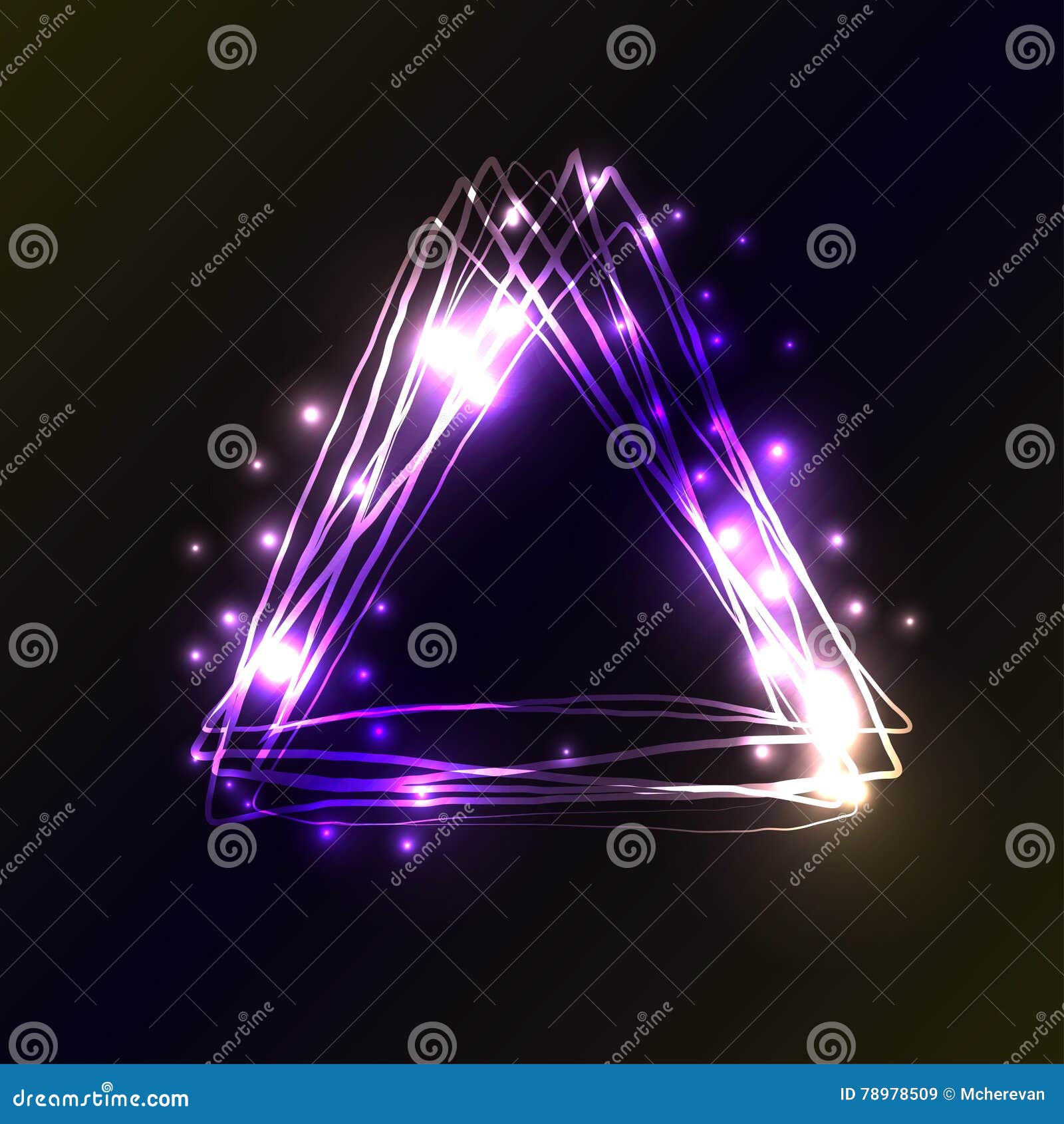 Violet and Blue Neon Colors Triangle Background. Triangle Frame with ...