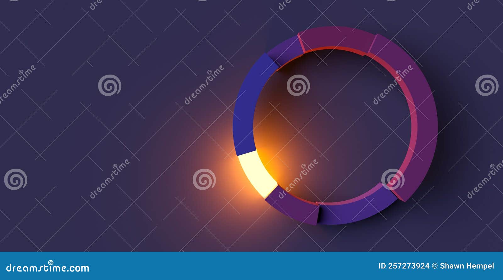 Violet, Blue and Orange Chart Business Diagram Over Violet Background ...