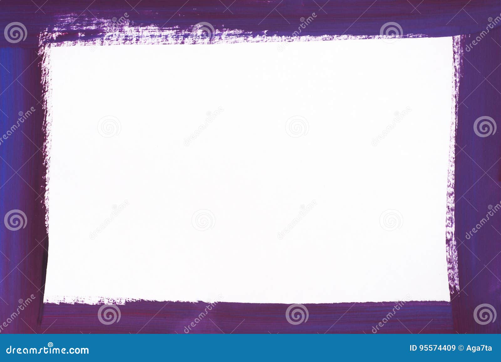 Violet Border Painted on White Paper Stock Illustration - Illustration ...