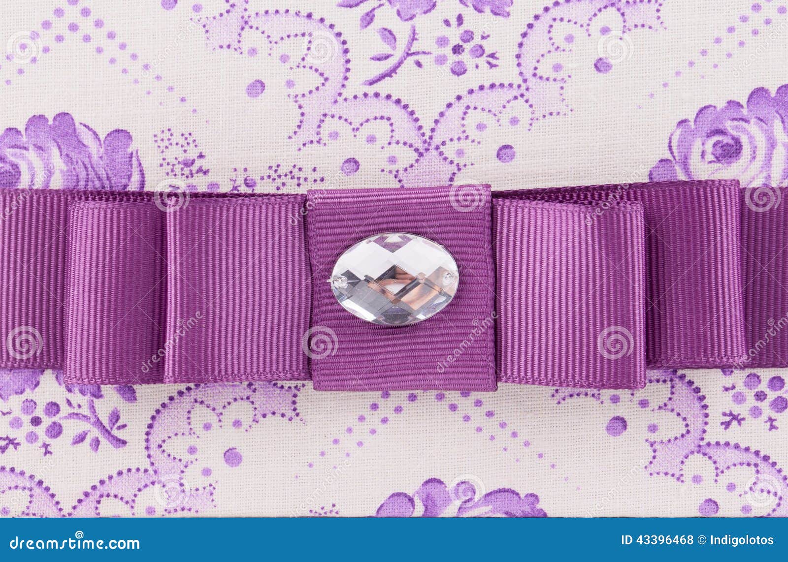 Violet bow with gem. stock photo. Image of fancy, floral - 43396468