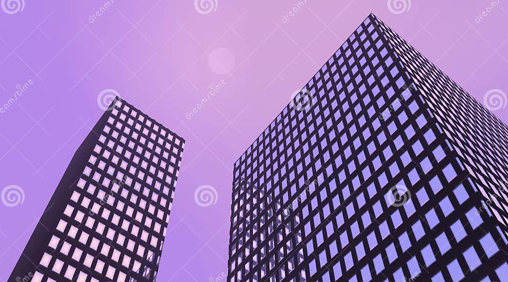 Violet buildings stock illustration. Illustration of bank - 11332525