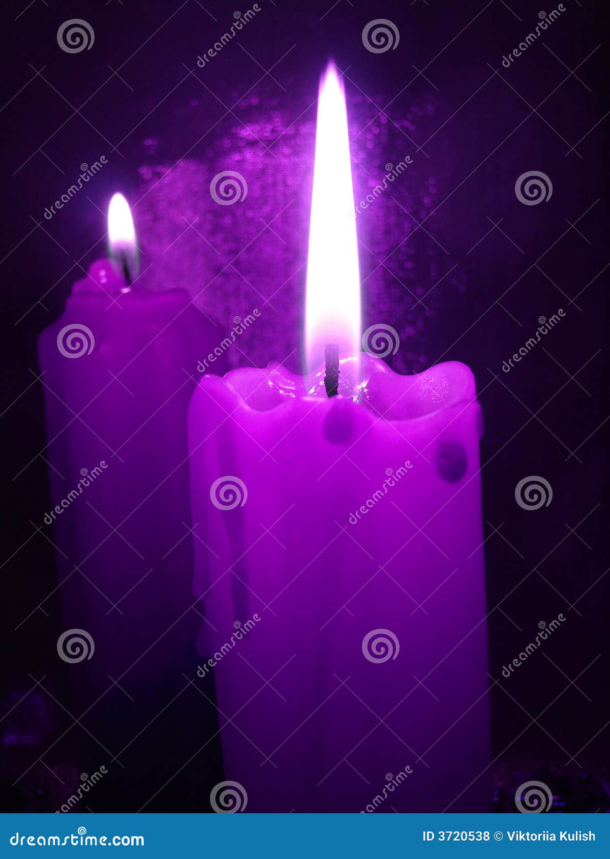 Violet burning candles stock photo. Image of candle, aroma - 3720538