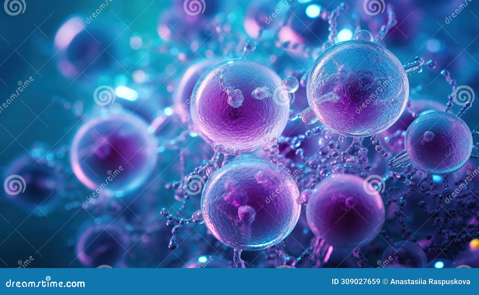 Violet Cells with a Blue Reflection Stock Illustration - Illustration ...