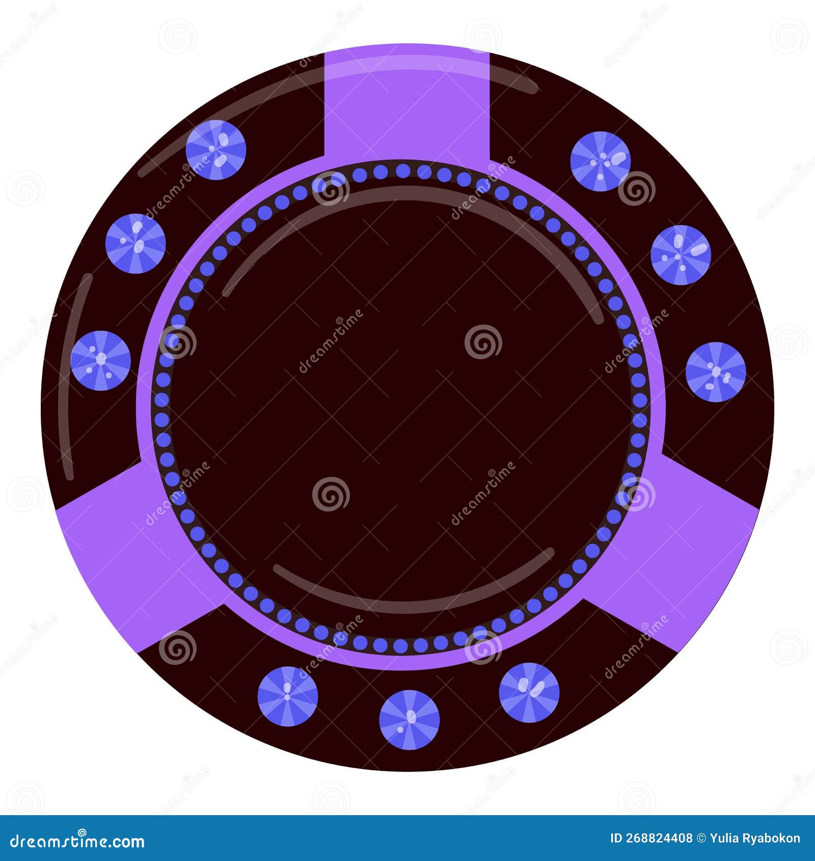 Violet Chip Icon Cartoon Vector. Poker Chips Stock Vector ...