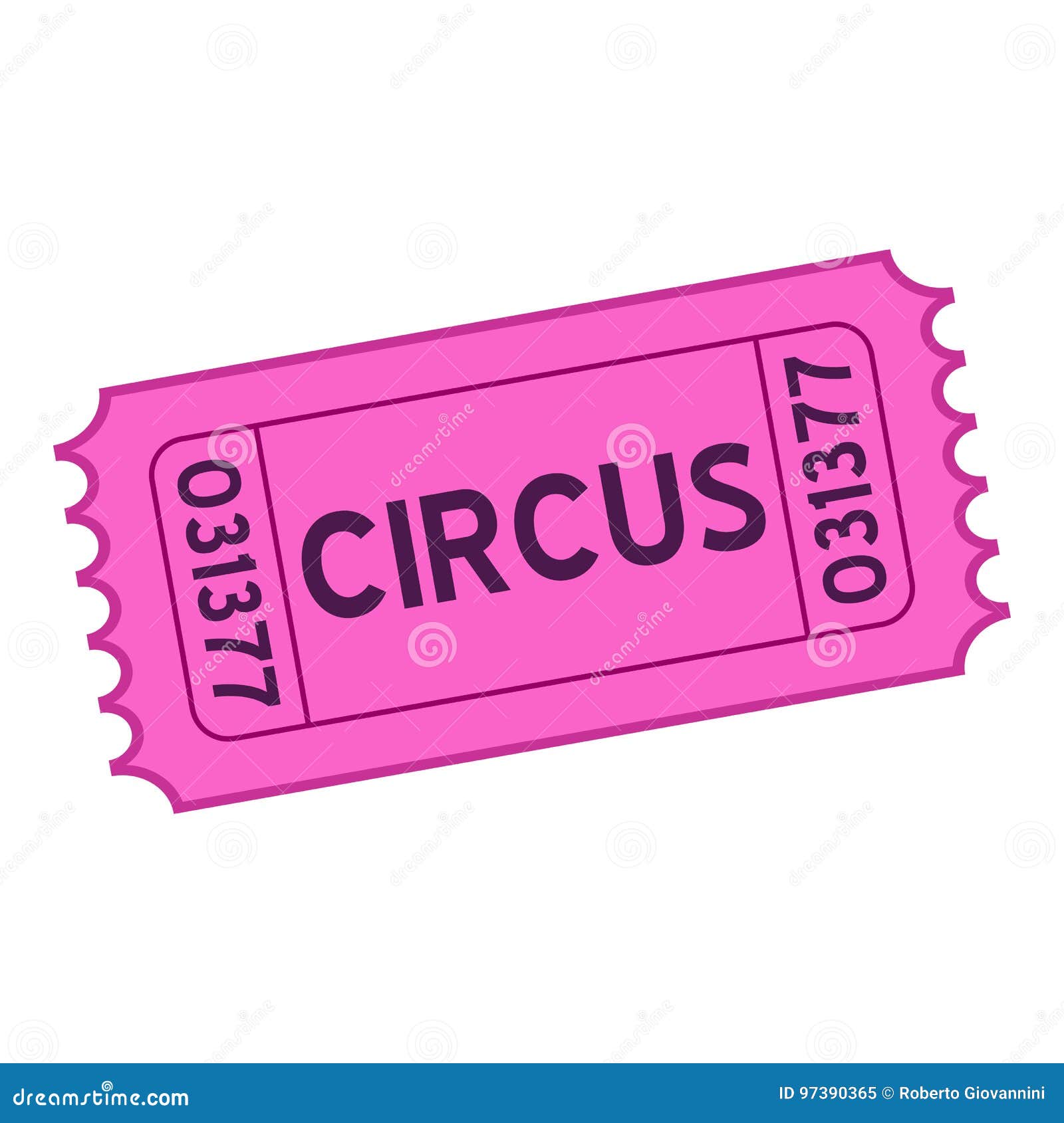 Violet Circus Ticket Flat Icon On White Stock Vector Illustration Of Modern Entry 97390365