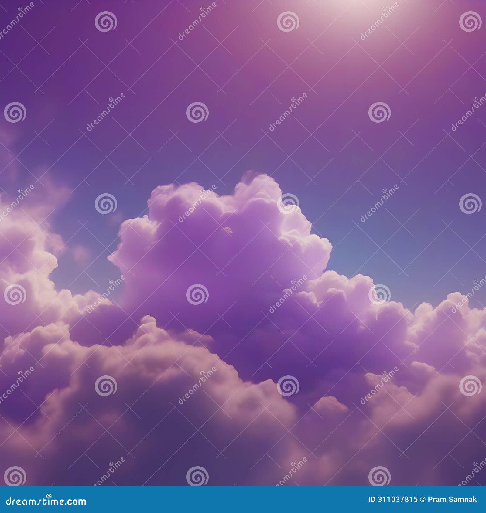 Violet Clouds in the Blue Sky and Sunlight. AI-Generated. Stock ...