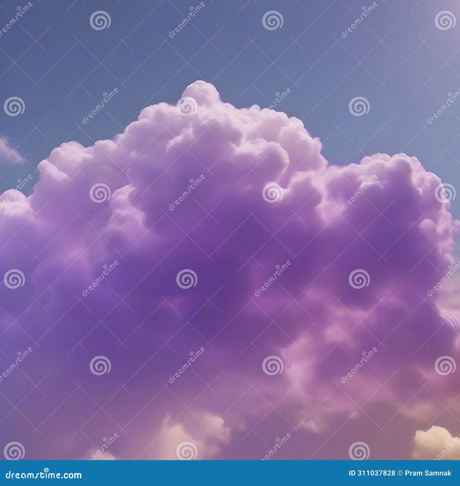 Violet Clouds in the Blue Sky and Sunlight. AI-Generated. Stock ...