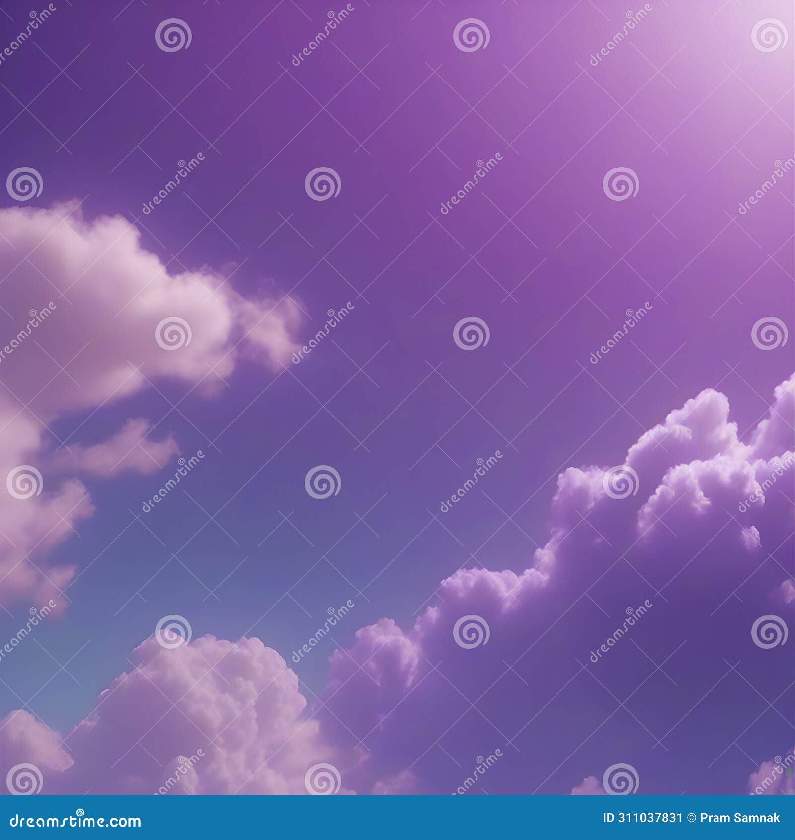 Violet Clouds in the Blue Sky and Sunlight. AI-Generated. Stock ...