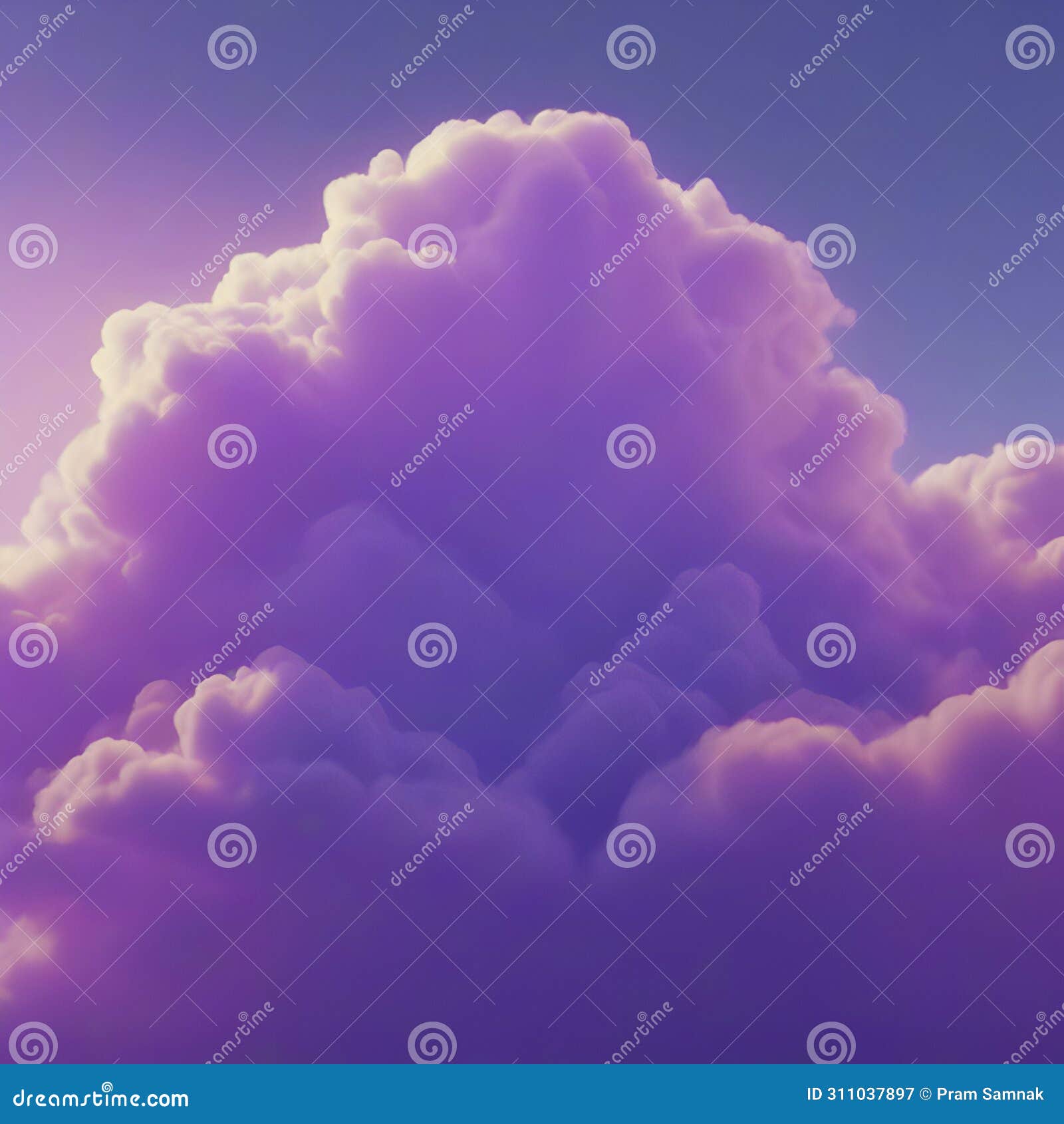 Violet Clouds in the Blue Sky and Sunlight. AI-Generated. Stock ...