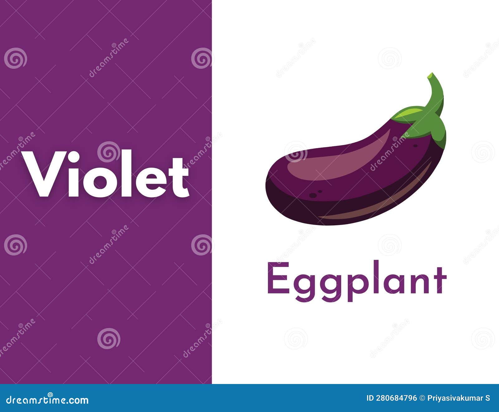 Eggplant Or Brinjal Pattern Cartoon Vector | CartoonDealer.com #342038445