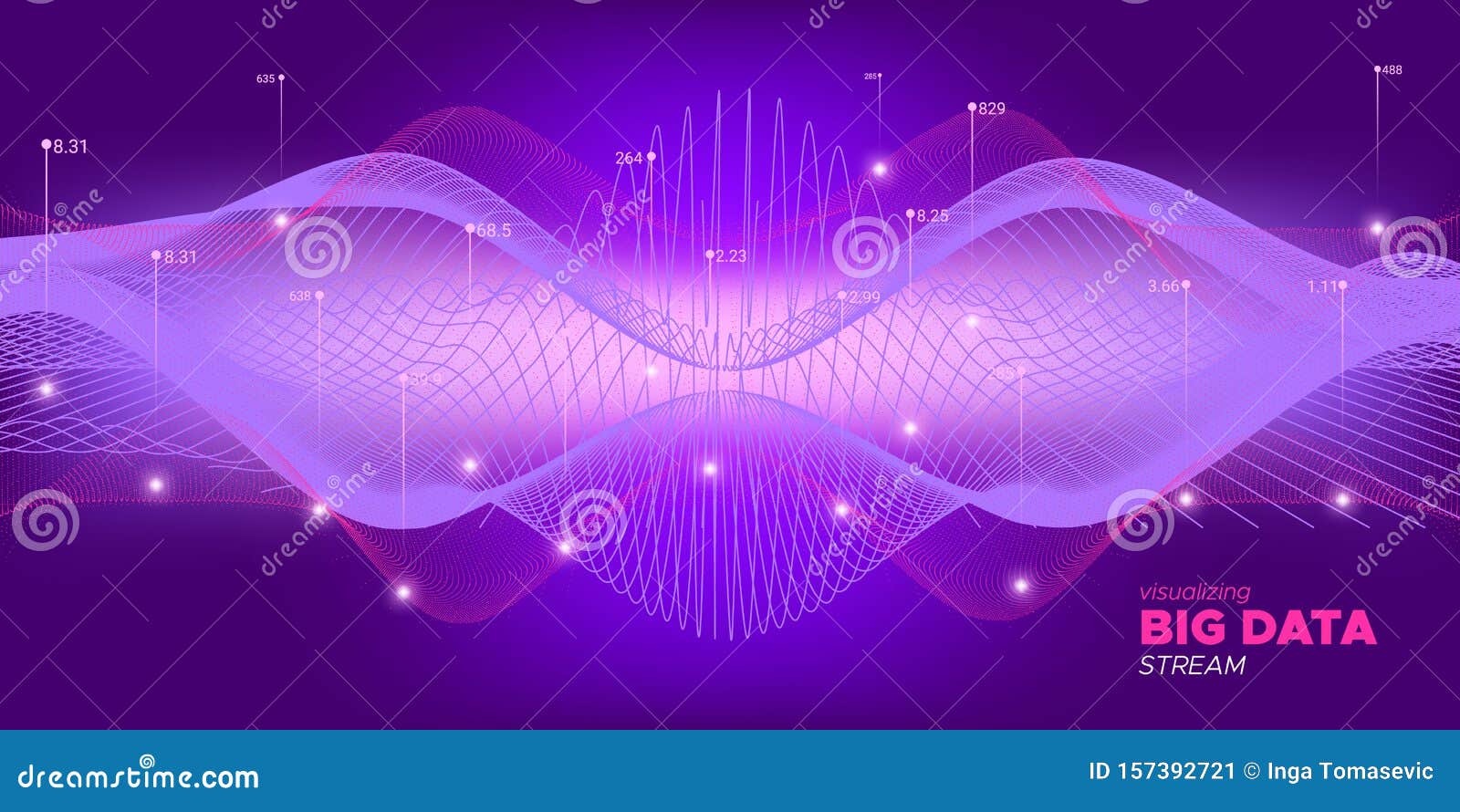 Violet Complex Big Data. Statistic Background Stock Vector ...