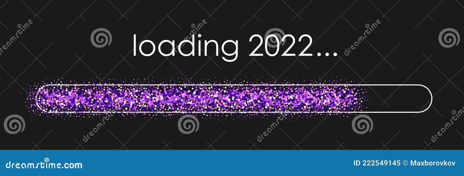 Violet Confetti Progress Bar with Loading 2022 Sign Stock Vector ...