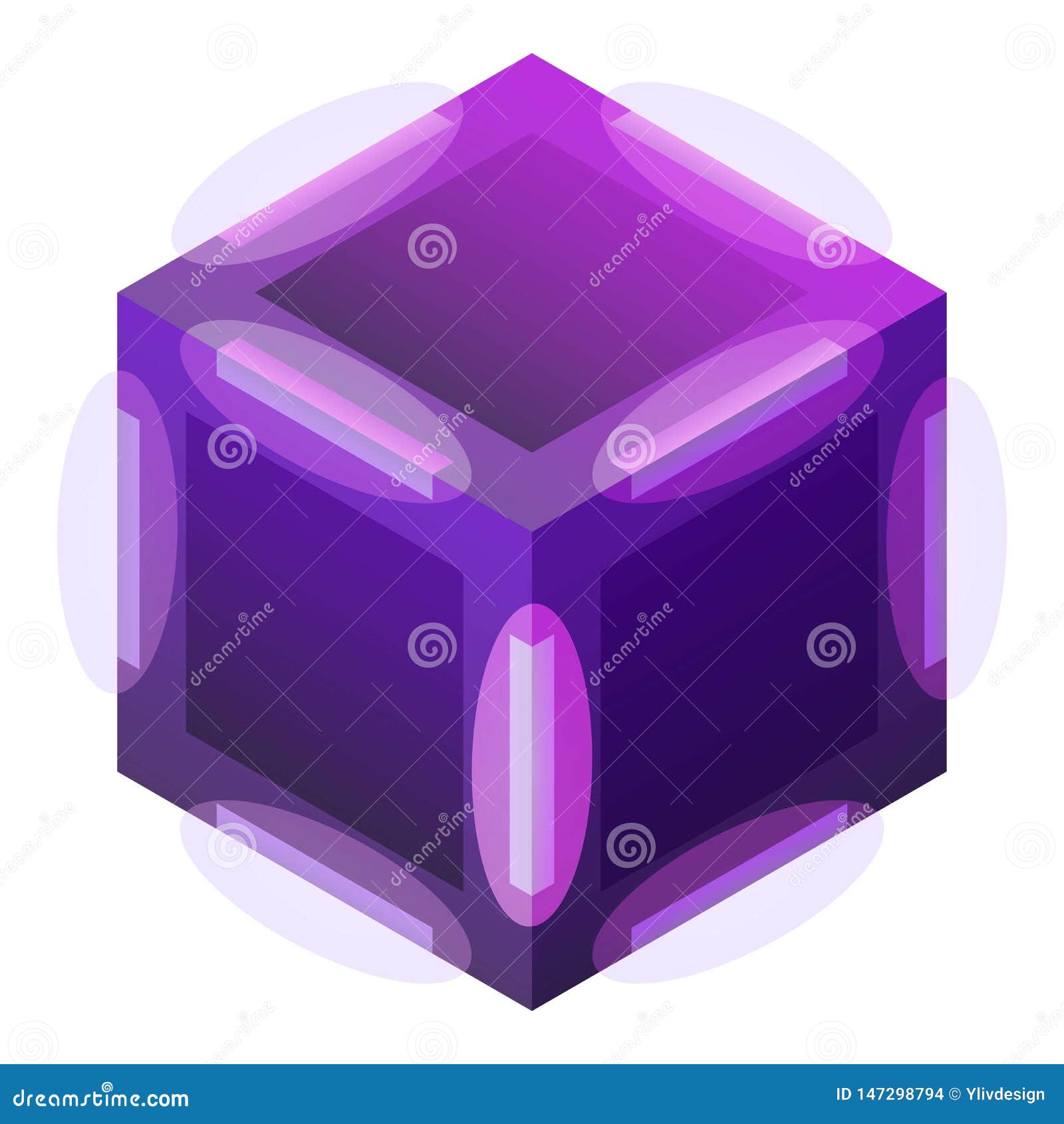 Violet Cube Icon, Isometric Style Stock Vector - Illustration of data ...