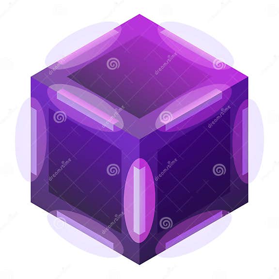 Violet Cube Icon, Isometric Style Stock Vector - Illustration of data ...