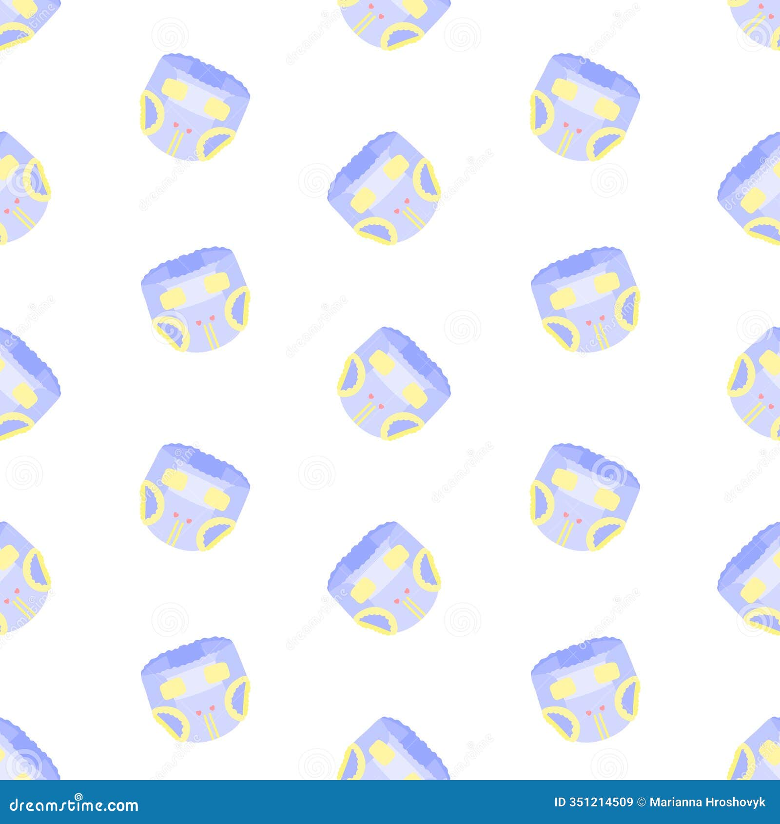 Violet Diapers Vector Seamless Pattern. Diaper Angles, Diaper Changing ...