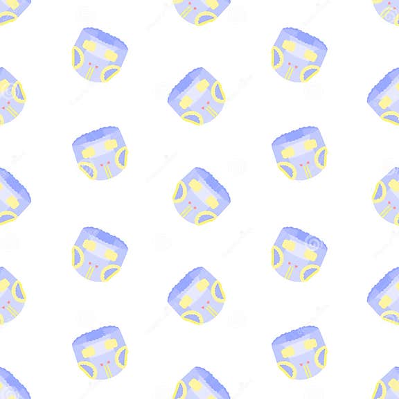 Violet Diapers Vector Seamless Pattern. Diaper Angles, Diaper Changing ...