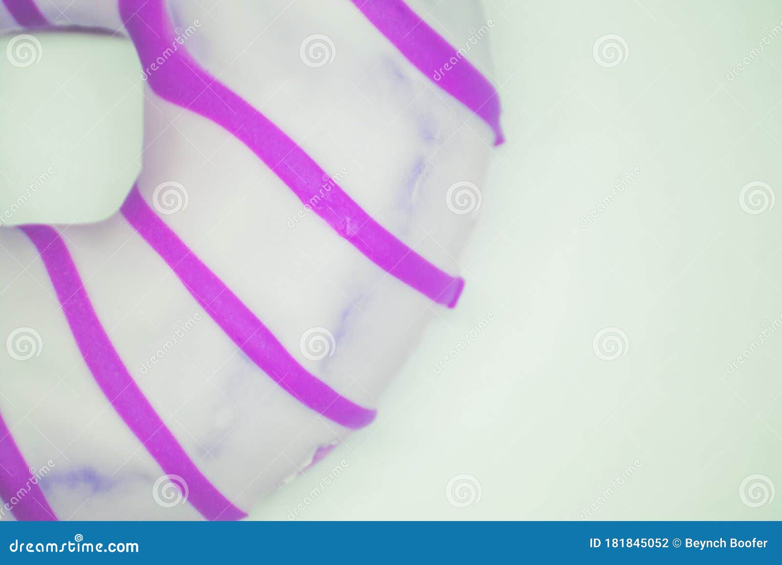 Violet Donut Top View. White Background Copy Space Stock Photo - Image ...