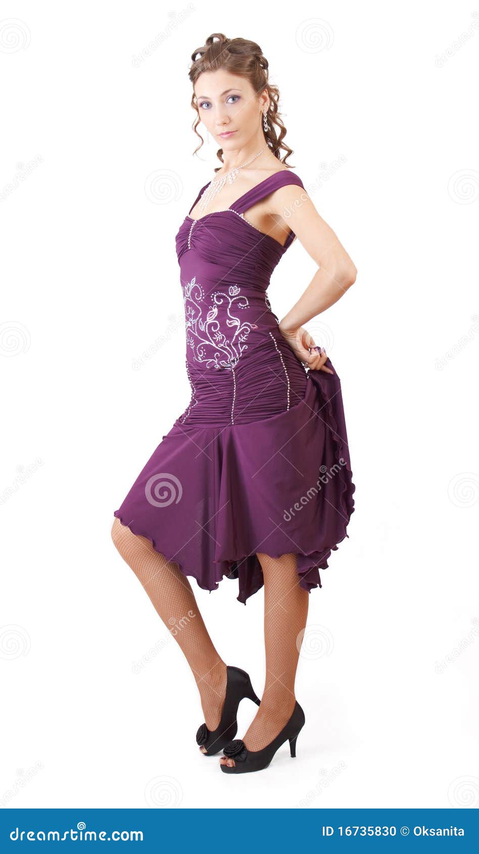 Violet dress. stock photo. Image of flower, pattern, beauty - 16735830