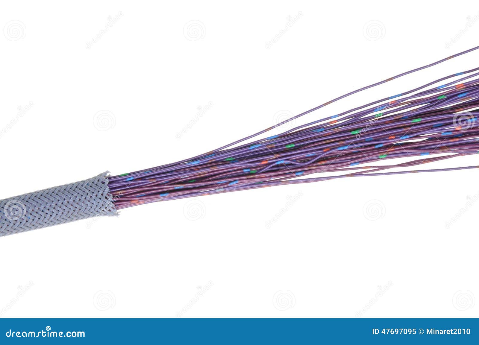 Violet Electrical Wires with Cable Shield Stock Image - Image of ...