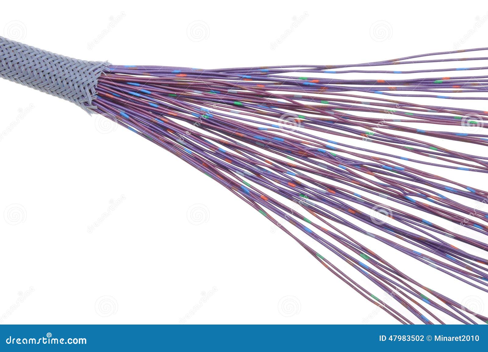 Violet Electrical Wires with Cable Shield Stock Photo - Image of copper ...