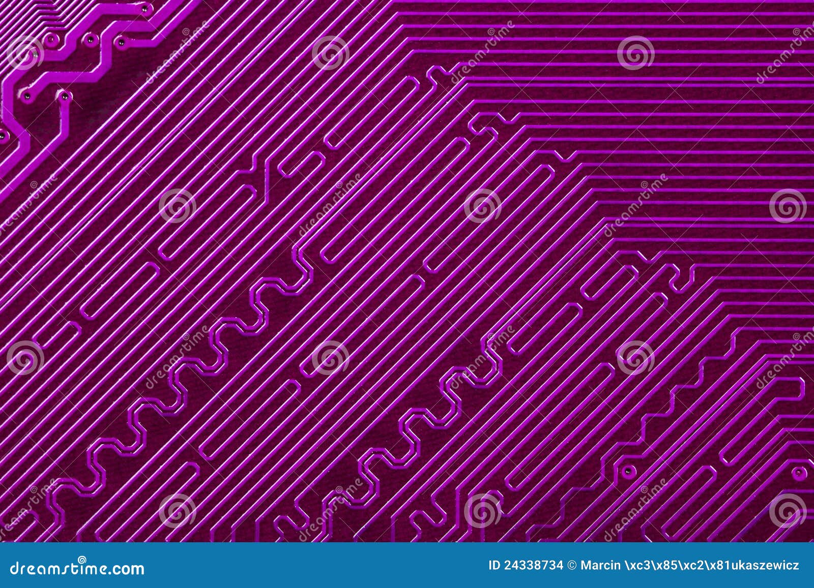 Violet Electronic Circuit Board, Paths Stock Photo - Image of ...