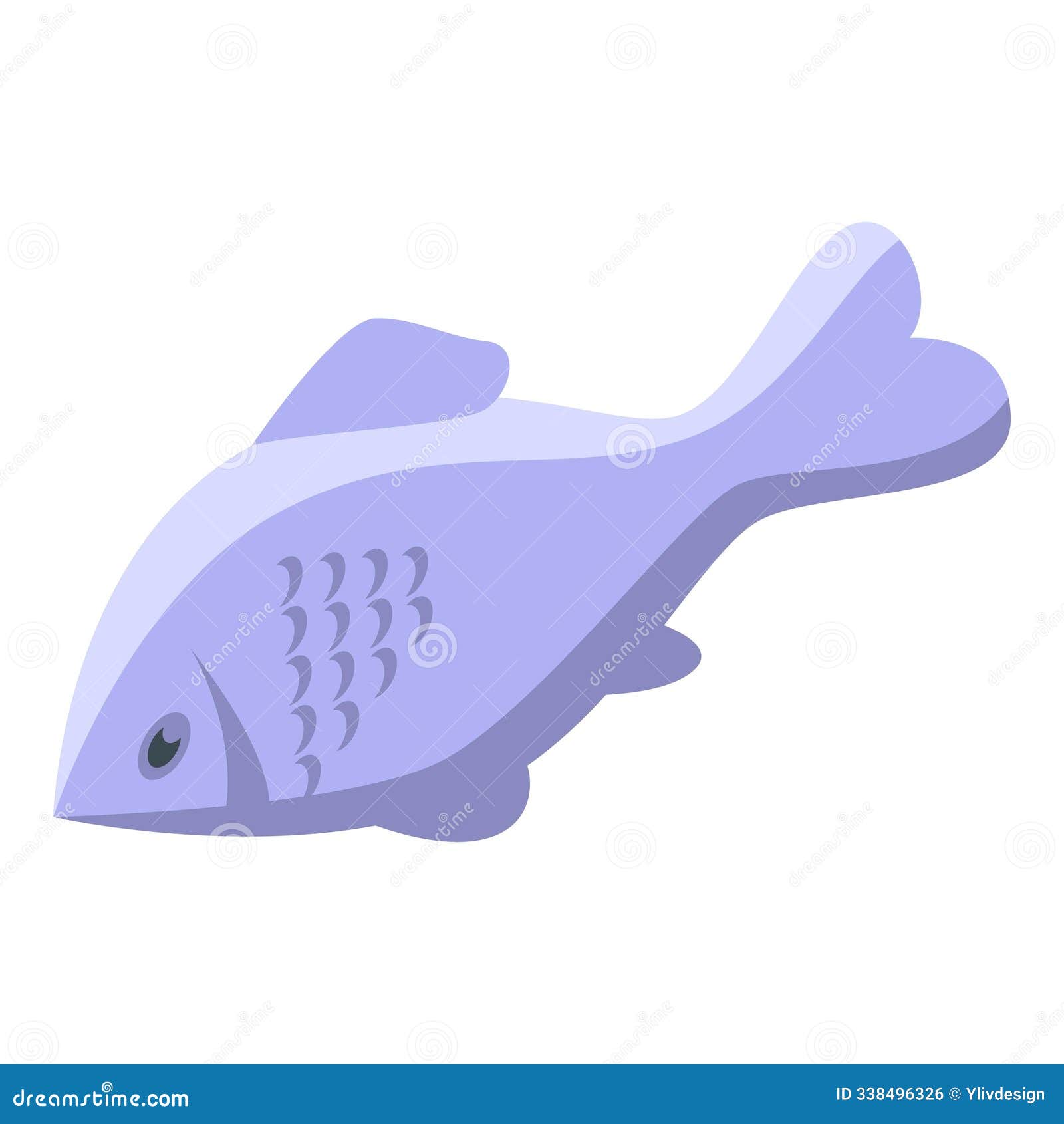 Violet Fish Swimming in Clean Water Stock Illustration - Illustration ...