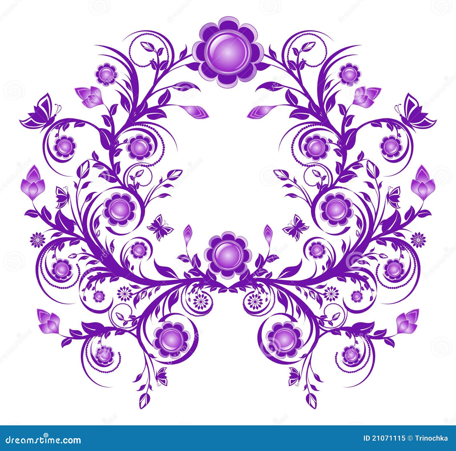 Violet Floral Ornament Frame Stock Vector - Illustration of vignette ...
